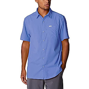 Columbia Men's Standard Slack Tide Camp Shirt, Violet Sea, Medium