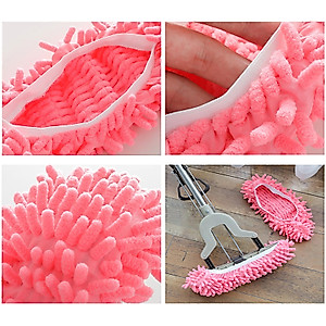 Mop Slippers Shoes Cover Dust Duster Washable Microfiber Mop Socks for Cleaning House Floor 6 Pairs(12 PCS)