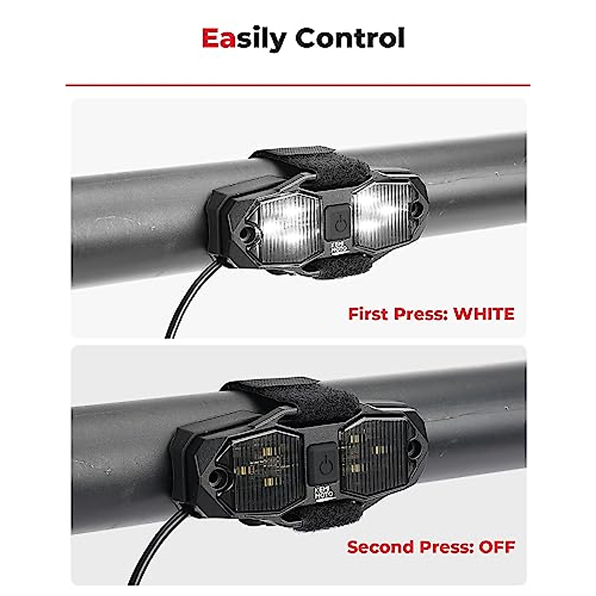 KEMIMOTO UTV Dome Light Vehicle Cab LED Light, White Bright Waterproof Solid Golf Cart Roll Cage Light SXS Light Bar, Compatible with RV Truck Tractor Polaris RZR Ranger Can Am Maverick X3 Defender