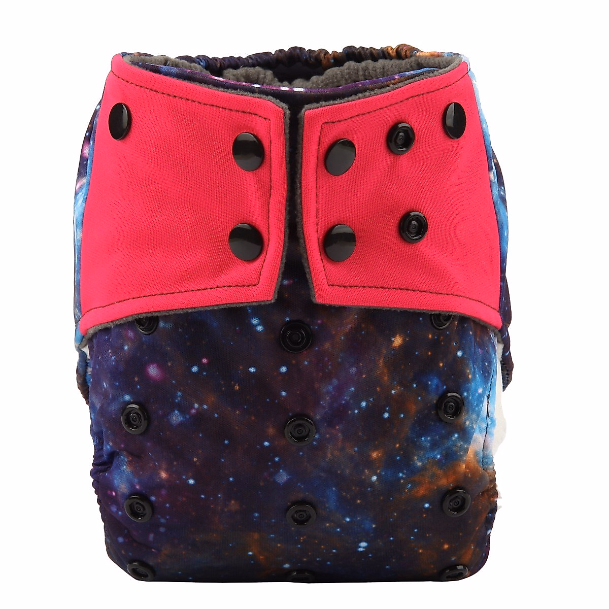 Sigzagor Baby AIll in One Night AIO Cloth Diaper Nappy Sewn in 5 Layer Insert Reusable Washable for Girls (Galaxy)