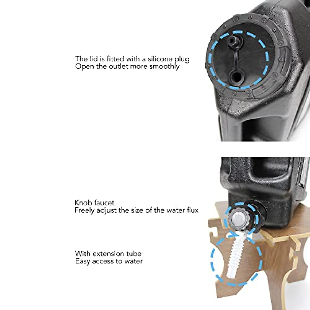 Pwshymi Portable Water Container, Easy to Operate Food Grade HDPE Multipurpose Water Container for Picnics