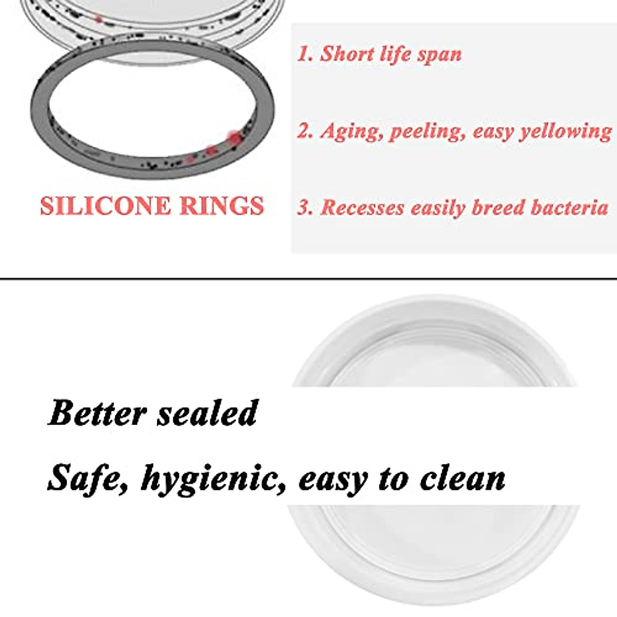 [24 Pack] Plastic Mason Jar Lids for Ball, Kerr and More - Food Grade White Plastic Storage Caps for Mason/Canning Jars - 12 Regular Mouth and 12 Wide Mouth Mason Jar Lids