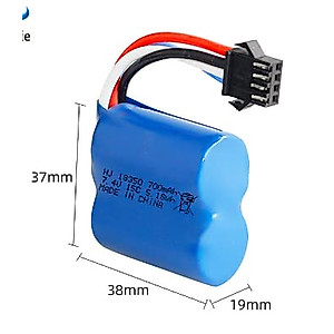 7.4V (2 x 3.7V) 700mAh Li-ion Battery with SM-4P Plug for Old Version UDI001 Venom Speed RC Boat UDI008 UD08 UDI001 Battery 2 Pack with USB Charger