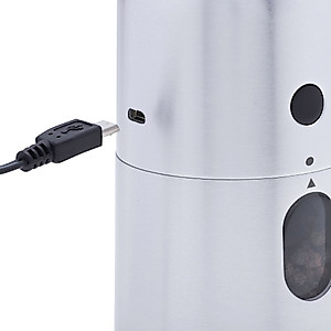 BLACK RAIN Pepper Mill Grinder - High Pepper Volume Automatic Peppercorn Grinder w/Built-in LED Lighting - Sturdy Aluminum Electric Pepper Grinder w/Rechargeable Lithium Battery (Matte Black)