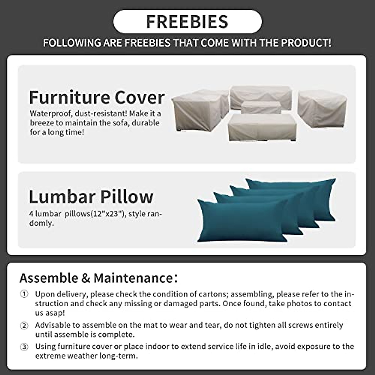 Rattaner Patio Furniture Set 7 Pieces Couch Outdoor Chairs Coffee Table Peacock Blue Anti-Slip Cushions and Waterproof Covers