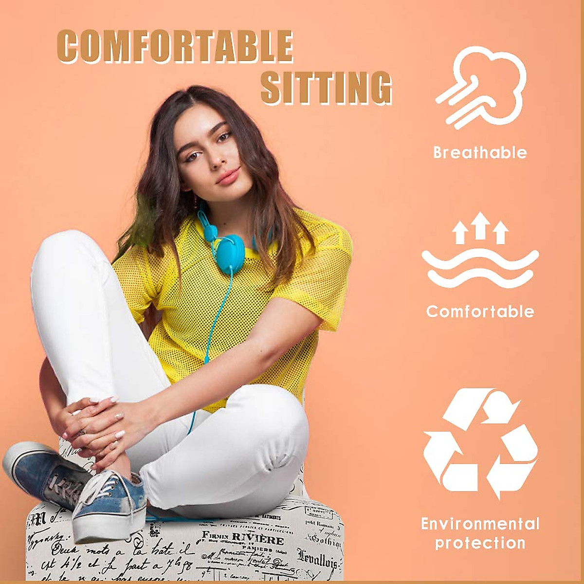 Modern Fabric Living Room Chairs with Solid Wood Legs Home Furniture (1, White)