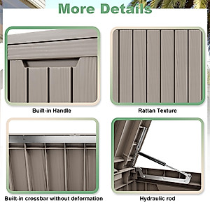 DRATO 80 Gallon Large Deck Box, Outdoor Storage Box for Patio Furniture, Patio Cushions, Gardening Tools, Pool Supplies 480lbs Weight Capacity,Waterproof Resin Storage Boxes (Grey)…