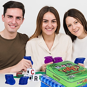 George & Company LLC LCR (Left Right Center) in Blue & Dice Game in Green Tin Gift Set Bundle - 2 Pack