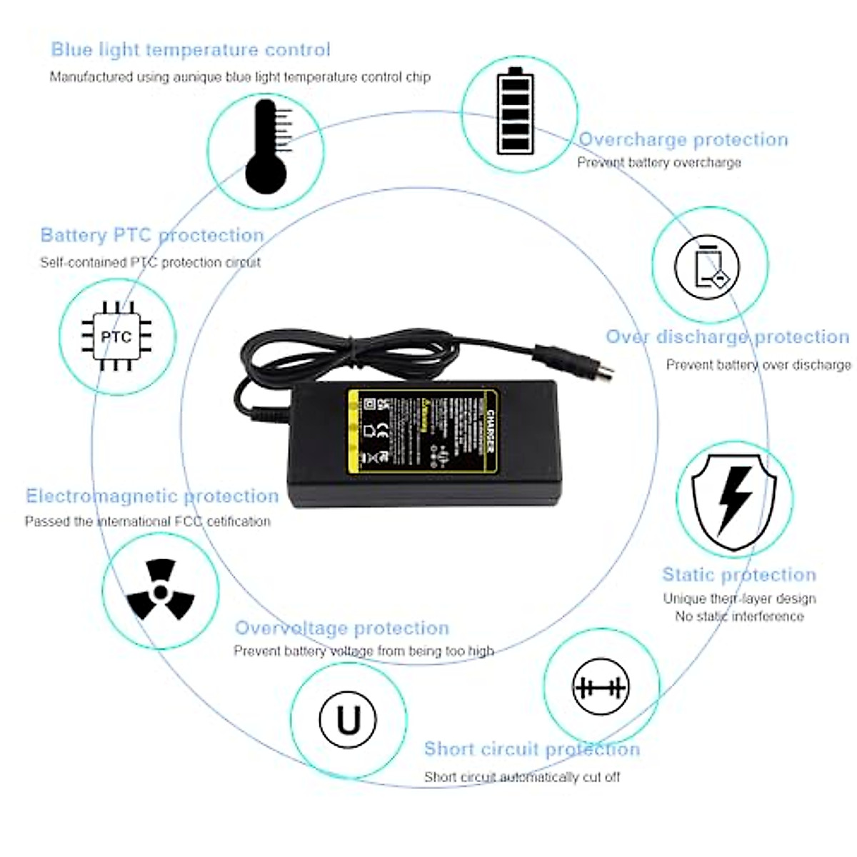 84W 42V 2A Charger for Bird Lime Lime-S Skip Spin Xiaomi M365 - Electric Scooter Charger - Brid Charger,Lime Charger- 1 Pin