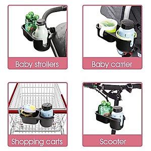 LUFFCABO Universal Stroller Accessories with Stroller Cup Holder and Stroller Tray to Hold Stroller Snack Catcher, 2 in 1 Stroller Tray Attachment (Green)