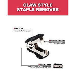 PAPERPAL Effortless Standard Stapler Set, 20 Sheet Capacity, Half Strip, Built-in Staples Storage, Holds 1/4" Staples, Includes 1000 Staples and A Staple Remover, Office, School & Daily Use, Dark Blue