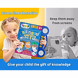 GUFINO Spanish & English Learning Toys Electronic Book; Kids Learning Toys for 3 Year Olds and Older. ABC Learning for Toddlers, Numbers, Songs, Colors; Best Toddler Learning Toys for 3+ Year Olds.