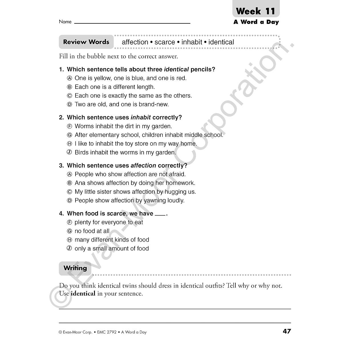 A Word a Day, Grade 2 Teacher Edition