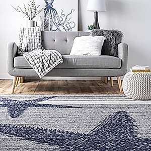 nuLOOM Thomas Paul Starfish and Striped Area Rug, 8x10, Grey