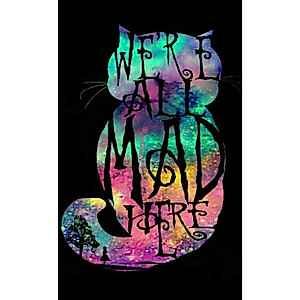 KTCLCATF 5D Diamond Painting by Number Kits, Crystal Rhinestone Diamond Embroidery Paintings Pictures Arts Craft for Home Wall Decor, Full Drill,Colorful We're All Mad Here