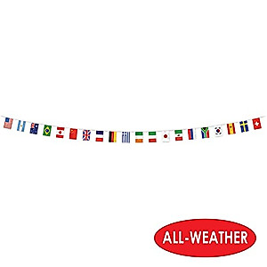 Beistle - 57738 Beistle Party Supplies, International Flag Pennant Banner, Multicolor