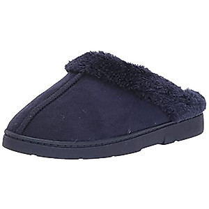 MUK LUKS Women's Polysuede Clog Slipper, Royal Blue, Large