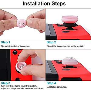 PERFECTSIGHT Cute Thumb Grips Cap Compatible with Nintendo Switch Joycon/OLED/Lite, Soft Silicon Joystick Caps, Kawaii Skin Button Stick Cover 3D Analog Kit for NS Controller, Mario Luigi Bros