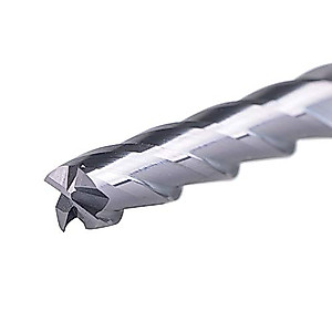 SpeTool 12411 4 Flutes Carbide CNC Square Nose End Mill, 1/4 inch Shank Diameter, 3 inch Long, Upcut CNC Router Bit with Coated