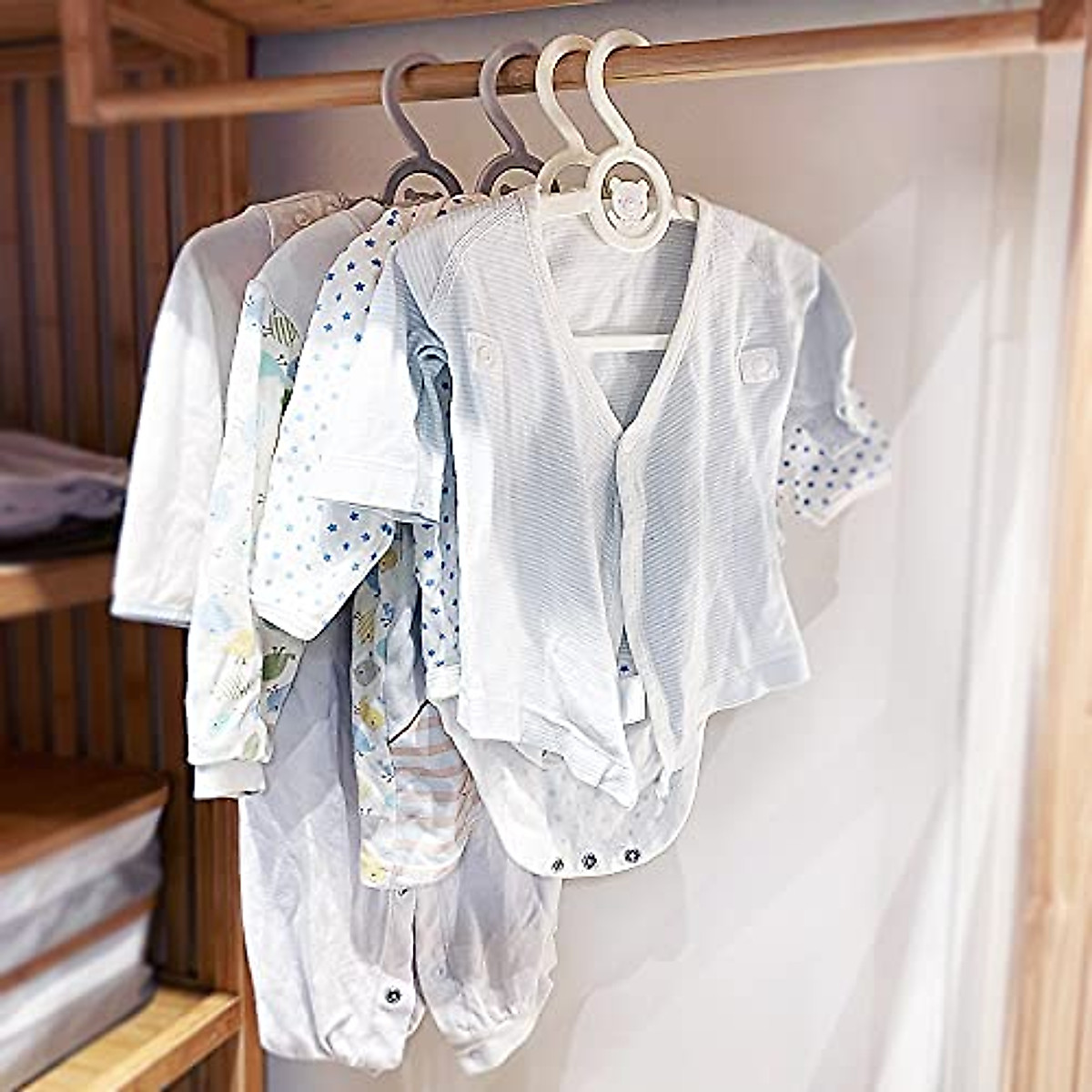 Baby Clothes Hangers, Adjustable Clothes Hangers for Infant and Baby- 10packs,, White