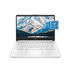 HP 14 Laptop, Intel Celeron N4020, 4 GB RAM, 64 GB Storage, 14-inch Micro-edge HD Display, Windows 10 Home, Thin & Portable, 4K Graphics, One Year of Microsoft 365 (14-dq0040nr, 2021, Snowflake White)
