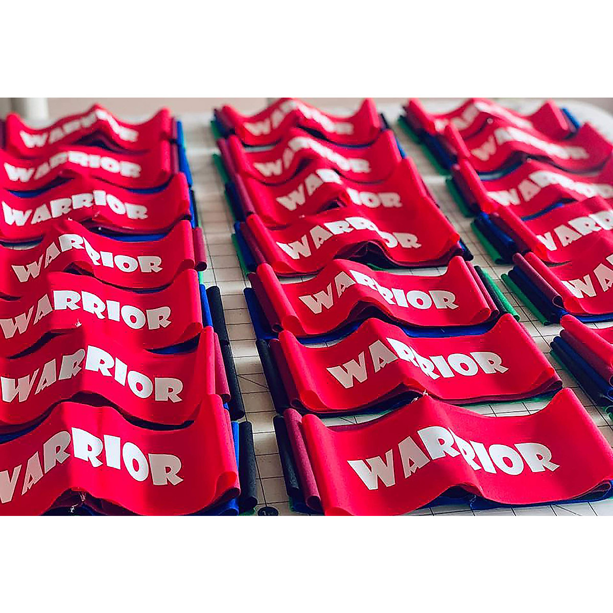 5 Pack of Ninja Headbands, Warrior Headband for Kids, Adult Wide Headbands, Ninja Party Favors for Boys, Unisex Athletic Headgear Five Pack - Set of 5 (Multi Red)