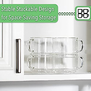 BTaT- Stackable Insulated Coffee Mug, Coffee Glass, Large, Set of 4 (16oz, 500ml), Double Wall Glass Coffee Cups, Tea Cups, Latte Cups, Glass Coffee Mug, Latte Mug, Clear Mugs, Mother's Day Gift