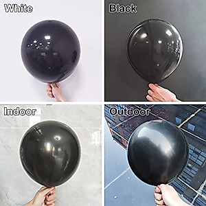 Black Balloons, 106pcs Black Balloon Garland Arch Kit Different Sizes 5 10 12 18 Inch Latex Balloons for Birthday Graduation Wedding Retirement Anniversary Halloween New Year Holiday Party Decorations