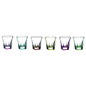 Fusion Crystal Multicolor Shot Glass Set