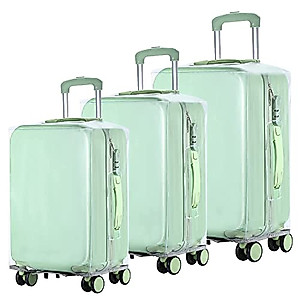 Mannikesi Luggage Cover Clear PVC Suitcase Covers Luggage Cover Protectors for Wheeled Suitcase (20/24/28 inch)