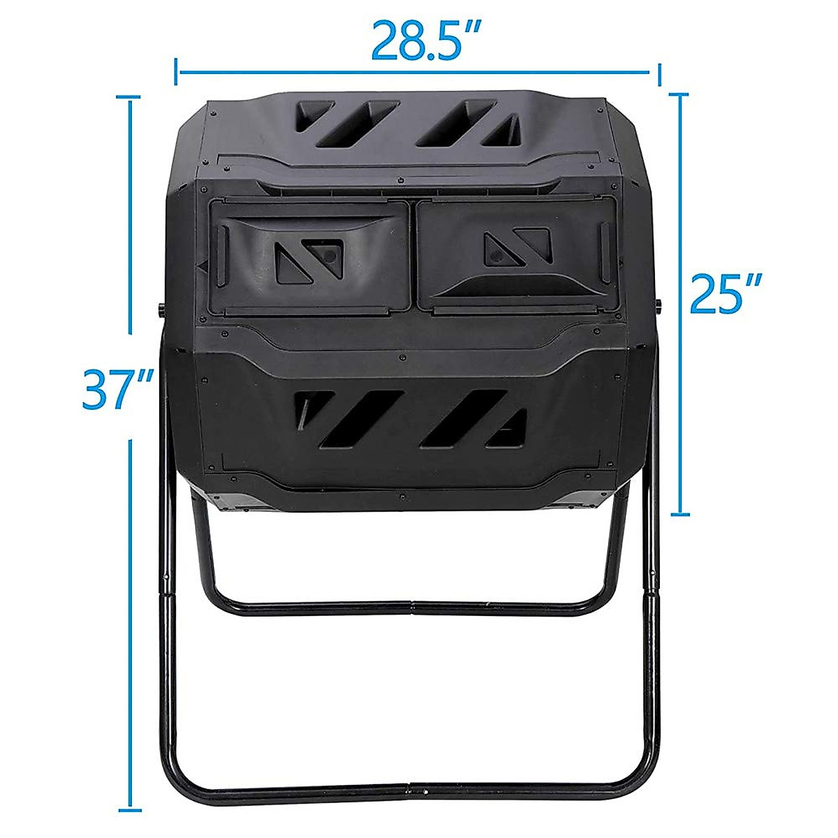 FMXYMC Composters Tumbling Or Rotating Outdoor, Large 160L Compost Tumbler Bin, Outdoor Garden Rotating Waste Bin All Season, Heavy Duty Capacity Composter, Black