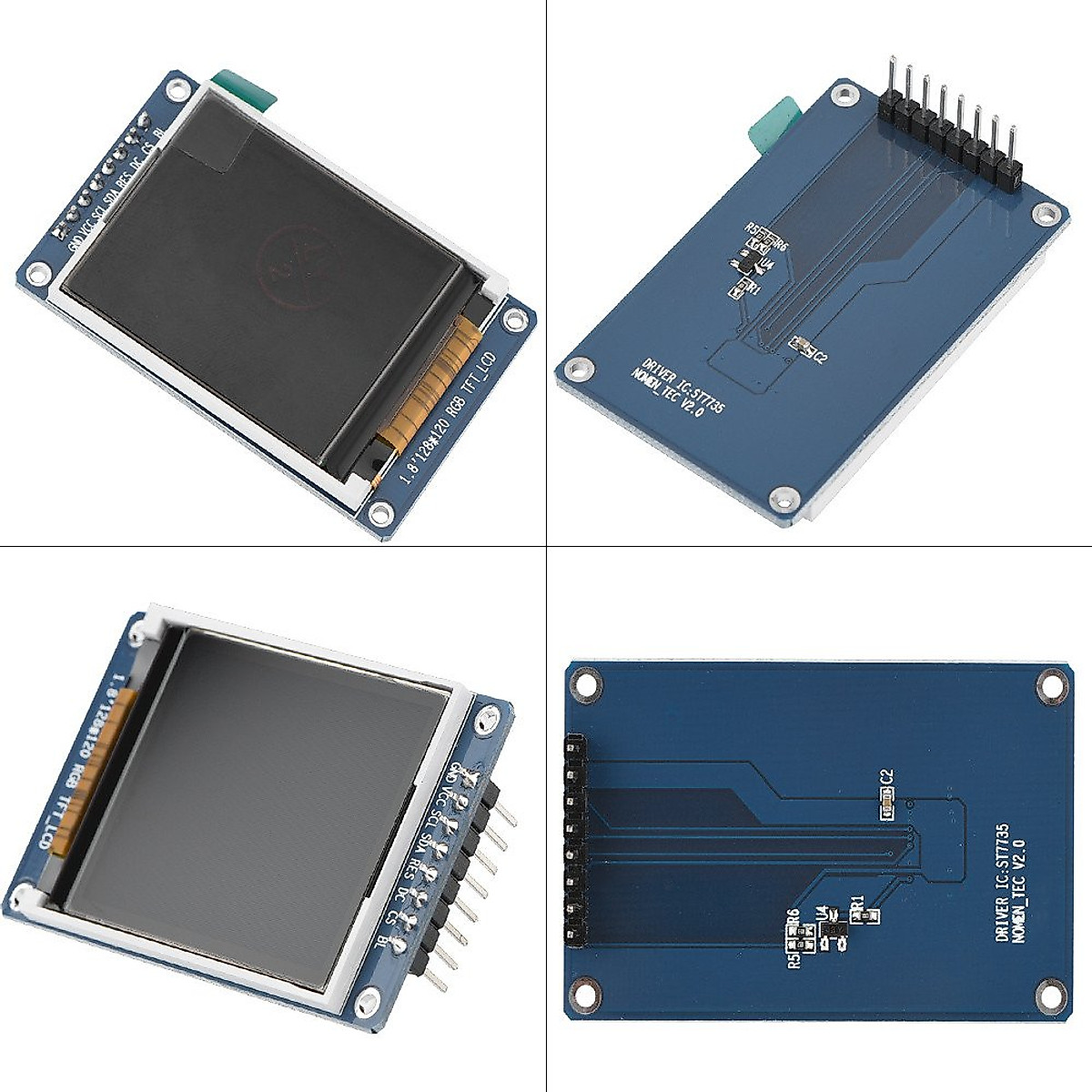 Bewinner 1.8inch LCD Display Module, TFT Screen Module 128 x 160 Resolution Onboard Driver ST7735 SPI Interface, Full-Color LCD Screen Display Controller Module