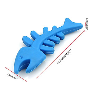 BCHZ Rubber Pet Dog Puppy Cat Dental Teething Healthy Gums Clean Chew Play Toys Cute Fish Bone Shape