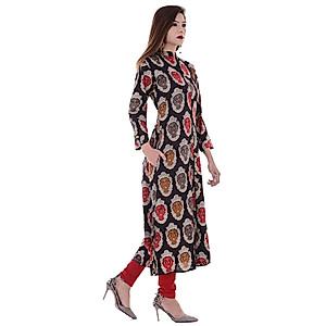 Ramkudi Indian Women's Printed Cotton Kurti Multicolor Top