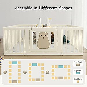 BanaSuper Baby Playpen Large 14-Panel Playard with Play Mat Safe Indoor Baby Fence for Toddlers Sturdy Kids Activity Center with Gate 78.7" x 70.9" x 26.4" 38.7 sq.ft