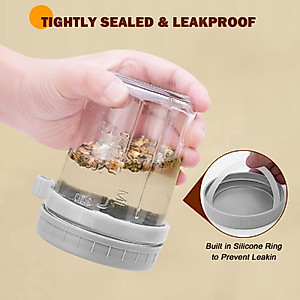 FISHOAKY 4 Pack Overnight Oats Containers with Lids and Spoons, 12 oz Glass Mason Jars for Overnight Oats with Measurement,Overnight Oats Jars Airtight Jars for Milk, Cereal, Fruit, Yogurt and More