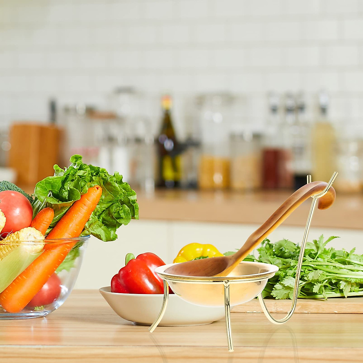 Hemoton 1pc Bracket Stainless Steel Spoon Holder Chef Spoon Rest Kitchen Storage Rack Cooking Utensils Stand Stainless Steel Spoon Rack Utensil Rack Tower Ladle Rest Dining Table Decorate