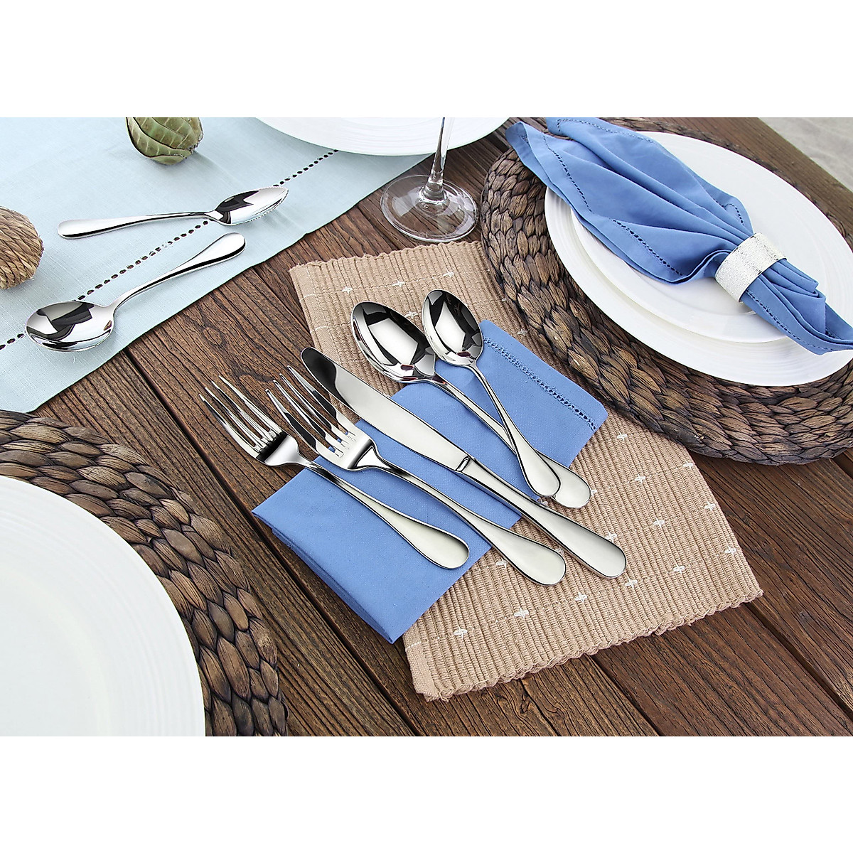 Artaste 56389 Rain 18/10 Stainless Steel Flatware 20-Piece Set, Service for 4