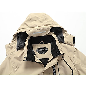 SUOKENI Men's Waterproof Ski Jacket Warm Winter Snow Coat Hooded Raincoat X-Large