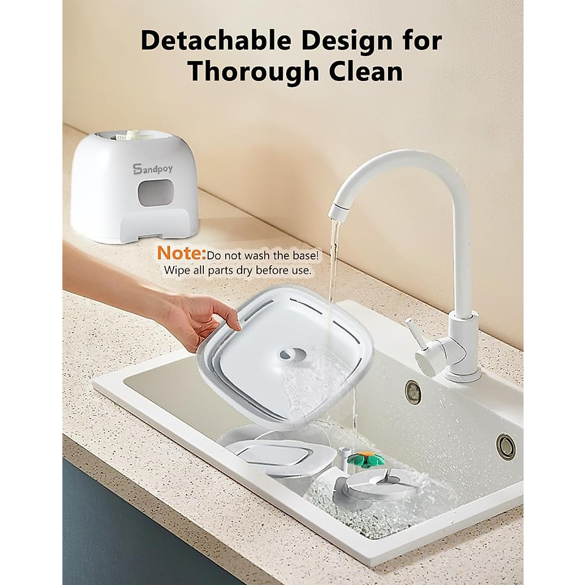 Sandpoy Automatic Cat Feeder and Water Dispenser FW1, 3L Cat Food Dispenser with Locking Lid, Two-in-One Set Timed Cat Feeder for Cats and Puppies, Pet Feeder with Portion Control, 4 Daily Meals