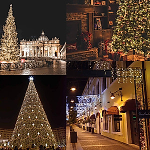 PARKIM Brown Wire Christmas Lights String White 100 Mini Incandescent Outdoor Indoor Waterproof Xmas Tree Decoration Plug in 23 Feet Used for Patio Party Festive Courtyard Home