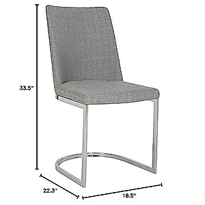 Safavieh Home Collection Parkston Linen Grey Glam Side Chair (Set of 2)