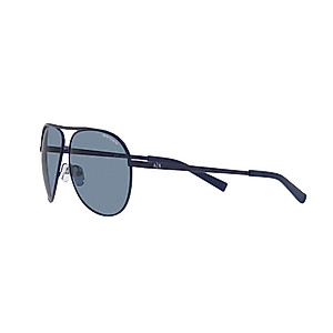 A|X Armani Exchange AX2002 Pilot Sunglasses, Dark Blue Polarized, 61 mm