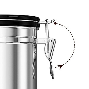 SDFGH Airtight Coffee Container - Stainless Steel CO2 Valve Storage Canister with Scoop - Keeps Your Coffee Fresh Flavorful ( Color : D , Size : 1500ml )