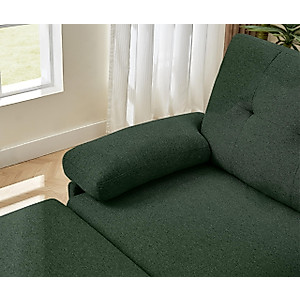 Tornama 86" Convertible Sectional Sofa Couch, Modern Linen Fabric L Shaped Couch with Reversible Chaise, Upholstered Deep Seat Cushion 3 Seater Sofa for Small Space Apartment (Green)