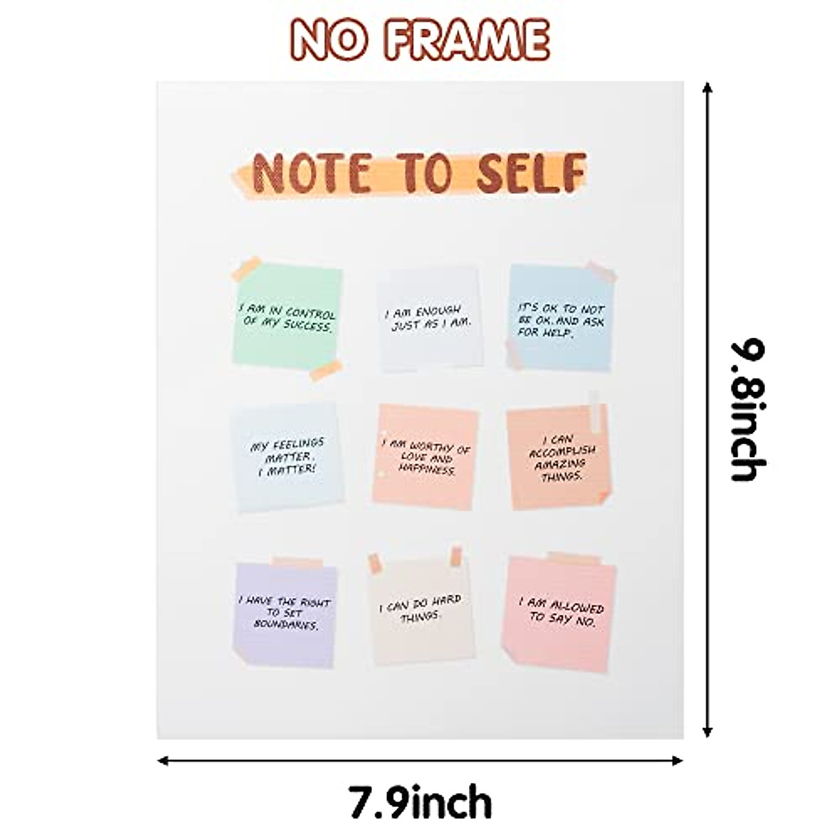 Andi Cppss 9PCS Mental Health Posters for Wall Art, Emotional Counseling Wall Decor, Therapy Counseling Positive Encouragement Wall Art, CBT Therapy Wall Decor for Office, Anxiety Treatment Posters