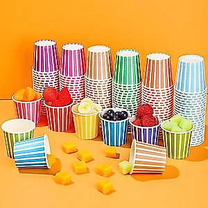Dandat 1200 Pcs 3 oz Bathroom Paper Cups, Disposable Mouthwash Cups, Small Coffee Espresso Cup, Colorful Party Supplies for Snack, Dessert, BBQ, Picnic, Party, Home Events (Stripe)