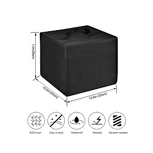 Countertop Ice Maker Cover Heavy Duty Nylon Material Waterproof Dust Cover Case Compatible With Electactic Countertop Self-Cleaning Ice Maker Machine ICE91122 Black 13.8"Dx11"Wx11"H
