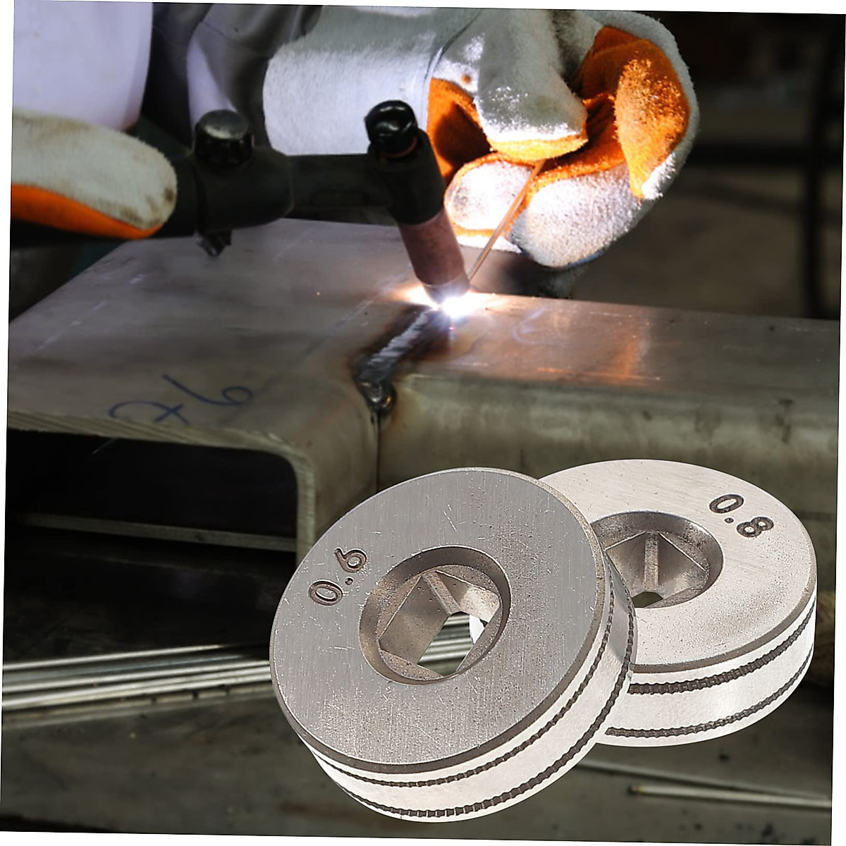 VILLCASE 6 Pcs Wire Drive Roller Flux Core Welder Mig Drive for Wire Feeder Wire Welder Wire Feed Welder Welpers Welder Cart Roller for Wire Feeder Feed Drive Knurled Steel Accessories