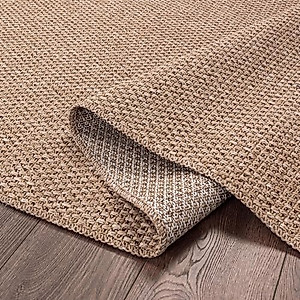CAMILSON Easy Jute Rug 8x10, Indoor Outdoor Natural Color Farmhouse Area Rugs for Living Room Patio and Kitchen Rug, Solid Boho Woven Design, Easy-Cleaning, Washable Outside Carpet Alfombras (8 x 10)